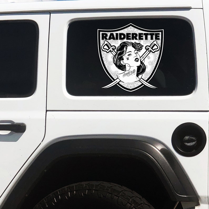 Raiderette Bandana Vinyl Sticker, Female Las Vegas Raider Fan Decal ...