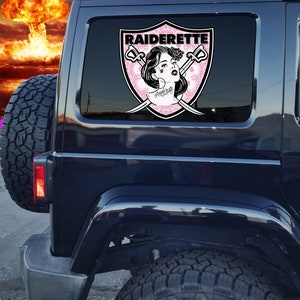 Raiderette Bandana Vinyl Sticker, Female Las Vegas Raider Fan Decal ...