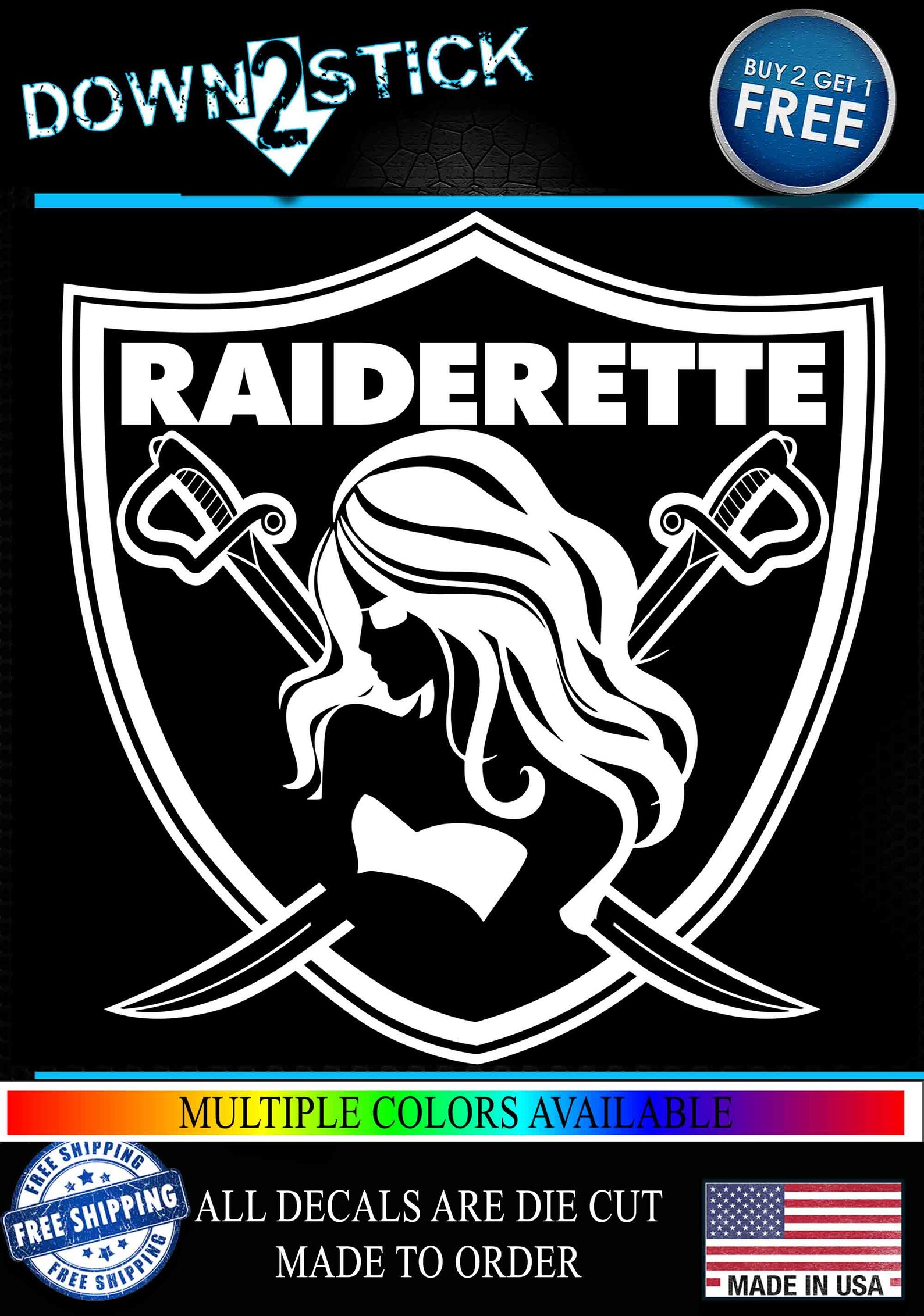 Raiderette Vinyl Decal Female Las Vegas Raider Fan Decal - Etsy