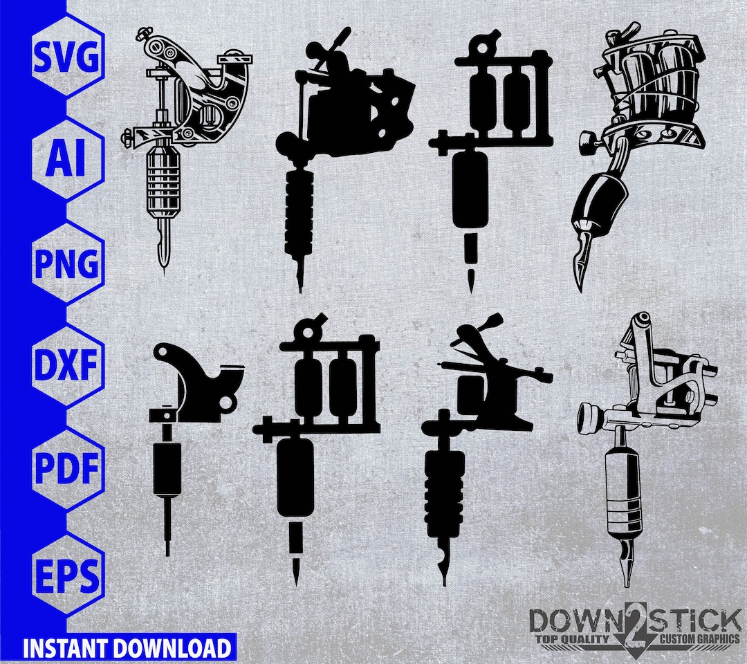Tattoo Machines Bundle | Tattoo Designs for Engraving, Vinyl Cutting ...