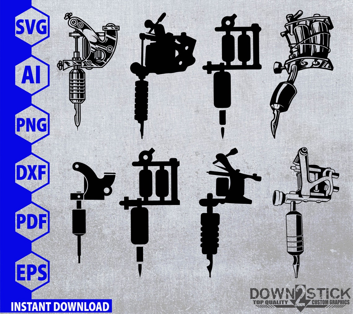 Tattoo Machines Bundle Tattoo Designs for Engraving Vinyl - Etsy
