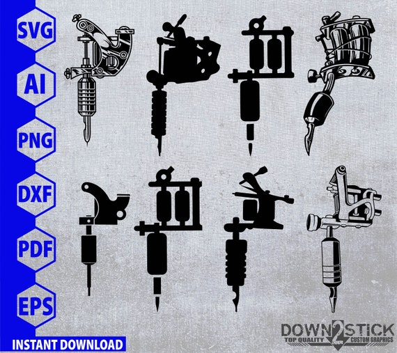 Tattoo Machines Bundle Tattoo Designs for Engraving Vinyl - Etsy