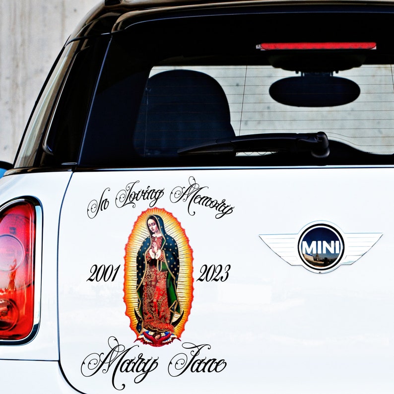 In Loving Memory Virgin Mary Guadalupe Sticker Memorial - Etsy