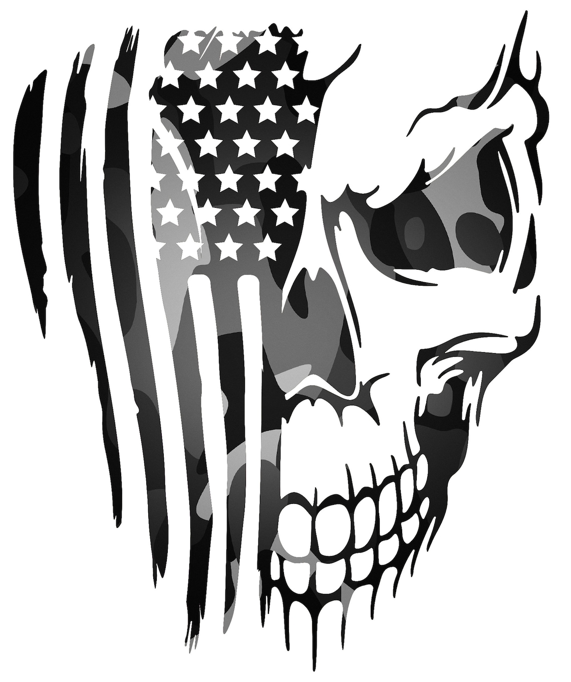 USA Skull Flag Distressed Decal Sticker Vinyl Graphic American - Etsy