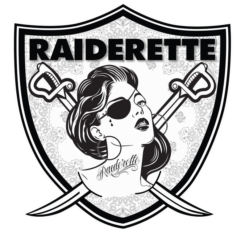 Raiderette Decal, Las Vegas Raiders Fan, Bandana Shield - Etsy