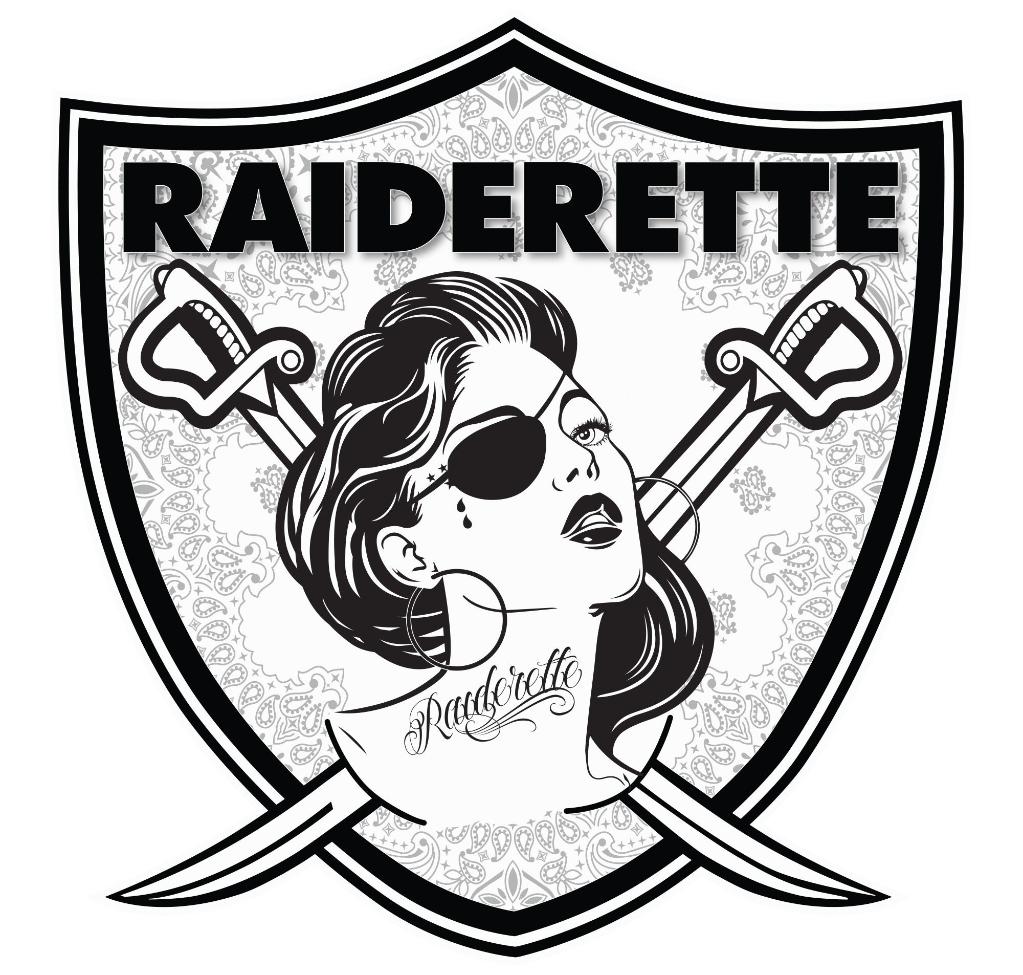 Raiderette Decal, Las Vegas Raiders Fan, Bandana Shield - Etsy
