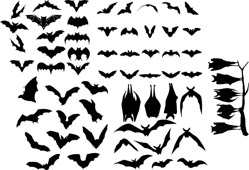 Bats Hanging Around Svg File - Etsy