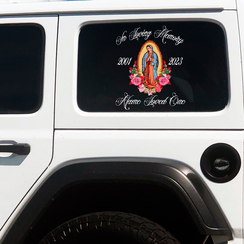 In Loving Memory Virgin Mary Sticker Memorial Decal Memorial - Etsy