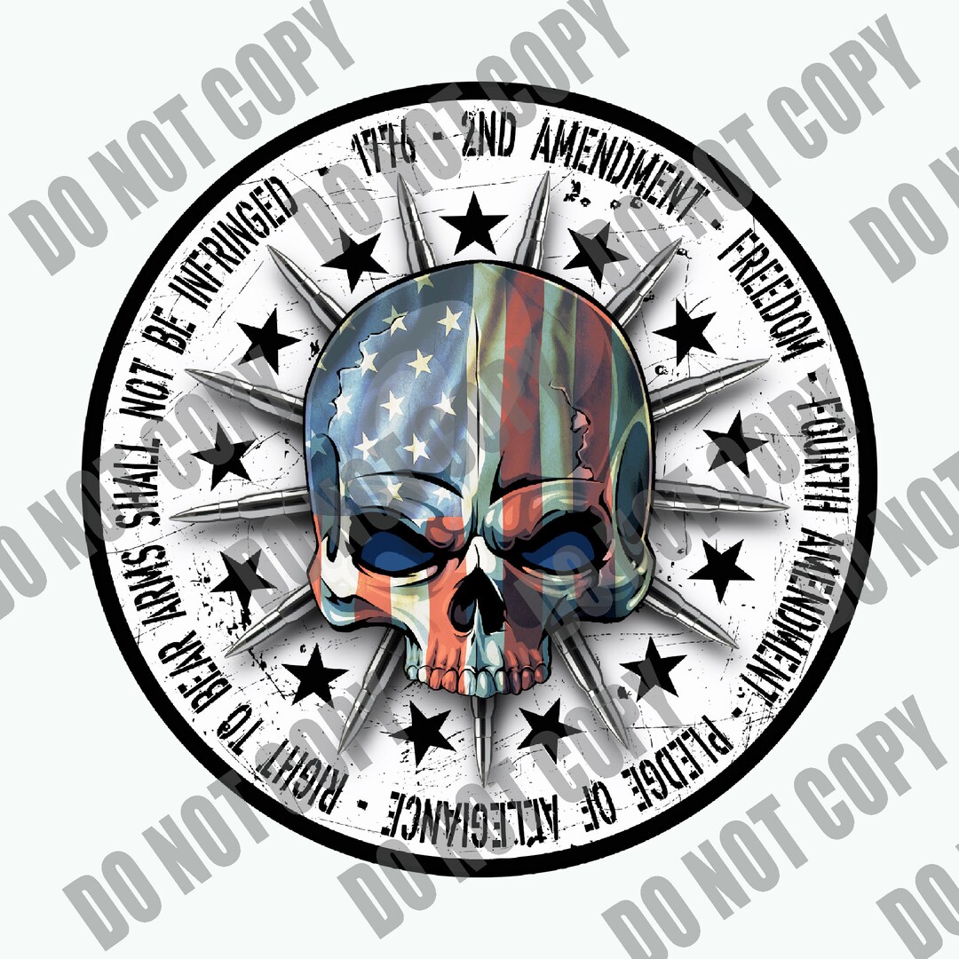 American Flag Skull Sticker, 2nd Amendment Sticker, Skull Sticker Patriotic - Etsy