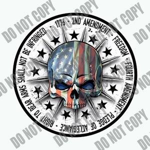 American Flag Skull Sticker, 2nd Amendment Sticker, Skull Sticker Patriotic - Etsy