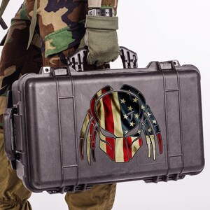 Predator USA, American Flag, AVP Car Window Stickers, High Quality UV ...