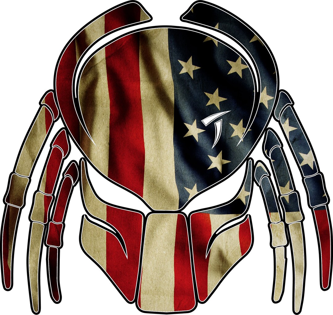 Predator USA, American Flag, AVP Car Window Stickers, High Quality UV ...