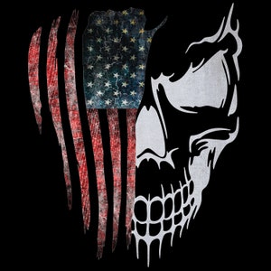 USA Skull Flag Distressed Decal Sticker Vinyl Graphic American Car ...