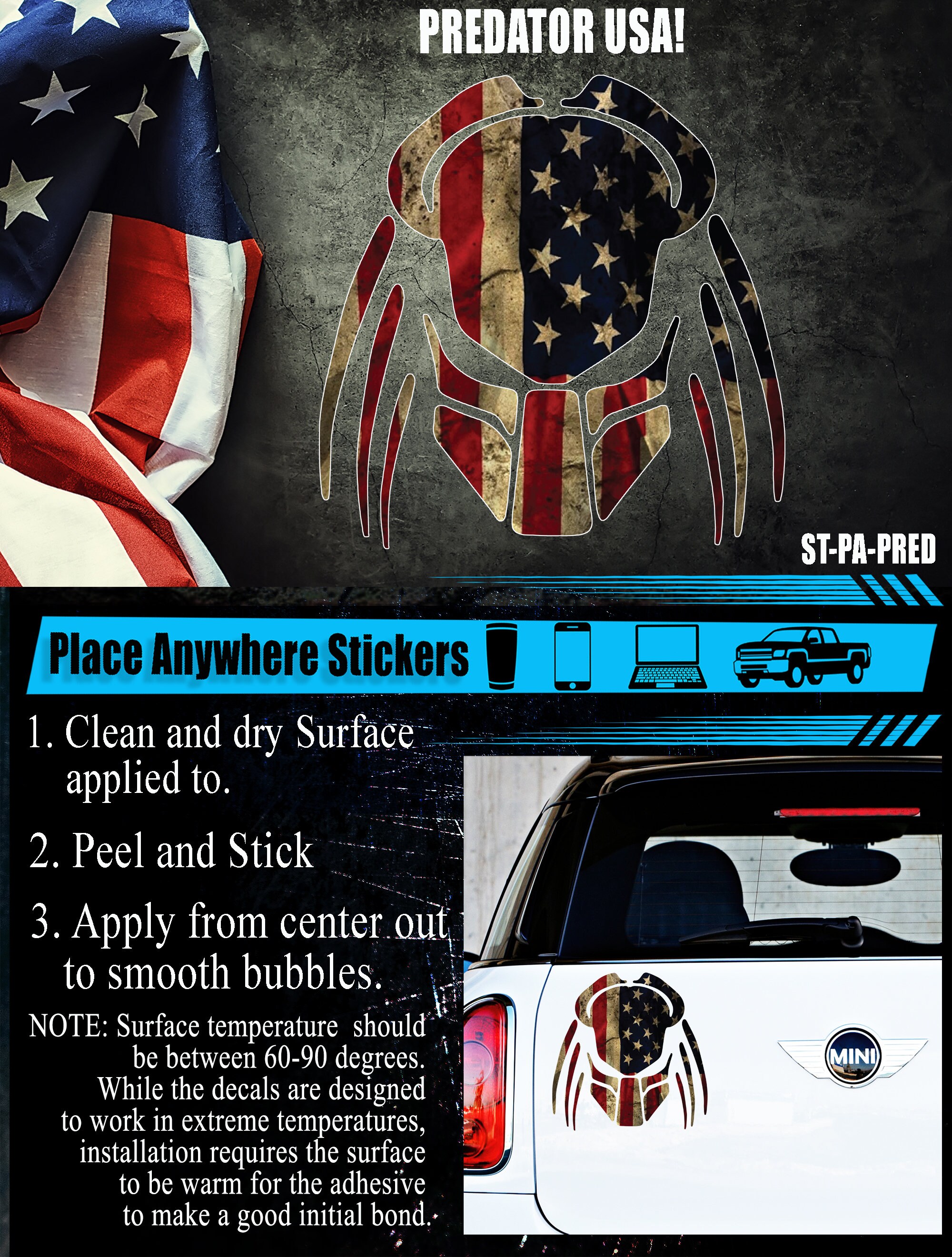 Predator USA 2nd Amendment Laptop Car Window Stickers - Etsy