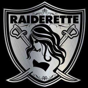 Raiderette Sticker Metal Filagree Shield-female Las Vegas Raider Fan ...