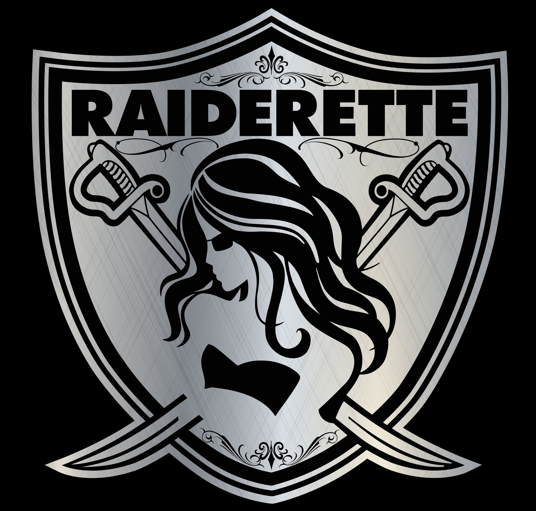 Raiderette Sticker Metal Filagree Shield-female Las Vegas - Etsy