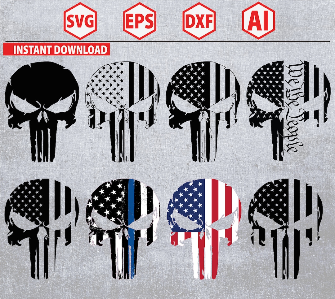 Punisher Flag Svg, Punisher Svg, Punisher Skull Svg, Skull Svg, Sugar ...