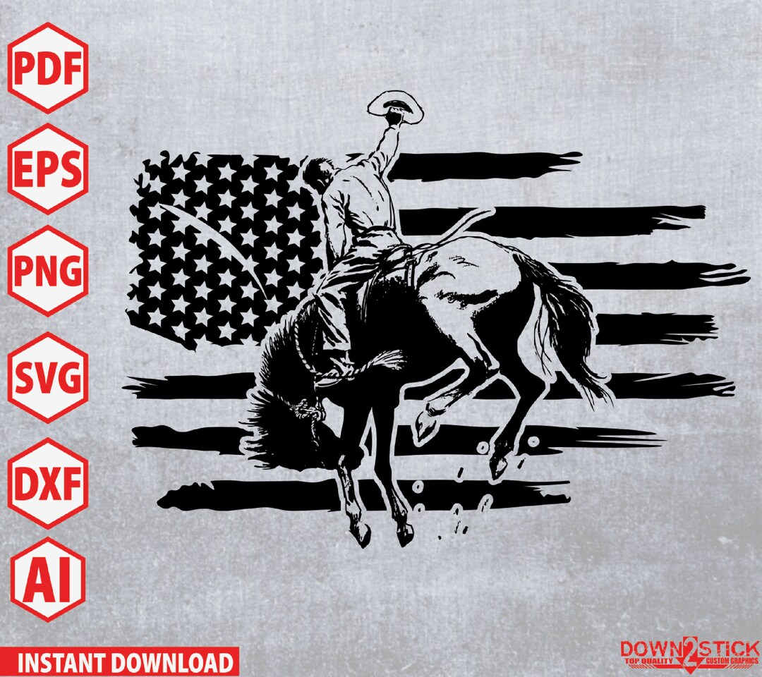 Rodeo Cowboy Svg, American Rodeo Svg, Bronco Svg, American Cowboys ...