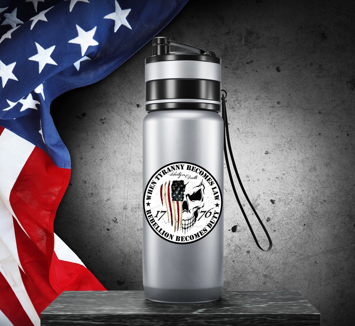 Tyranny Becomes Law Rebellion Becomes Duty Skull USA,1776 Decal ...