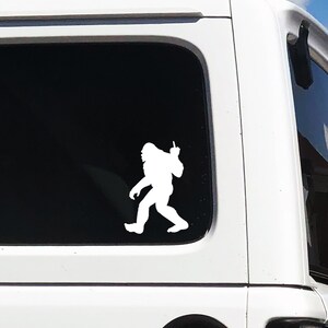 Sasquatch Bigfoot Middle Finger Funny Diecut Vinyl Window Decal Sticker ...