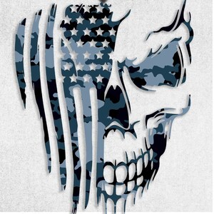 USA Skull Flag Distressed Decal Sticker Vinyl Graphic American | Etsy