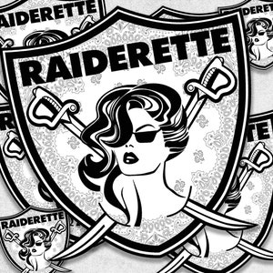 Raiderette Bandana Sticker, Las Vegas Raiders Female Las Vegas Raider ...
