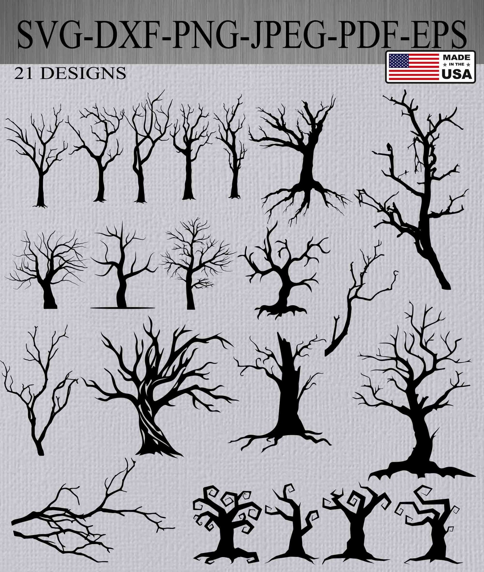 21 Dead Trees Silhouettes Bundle SVG 21 Spooky Halloween - Etsy