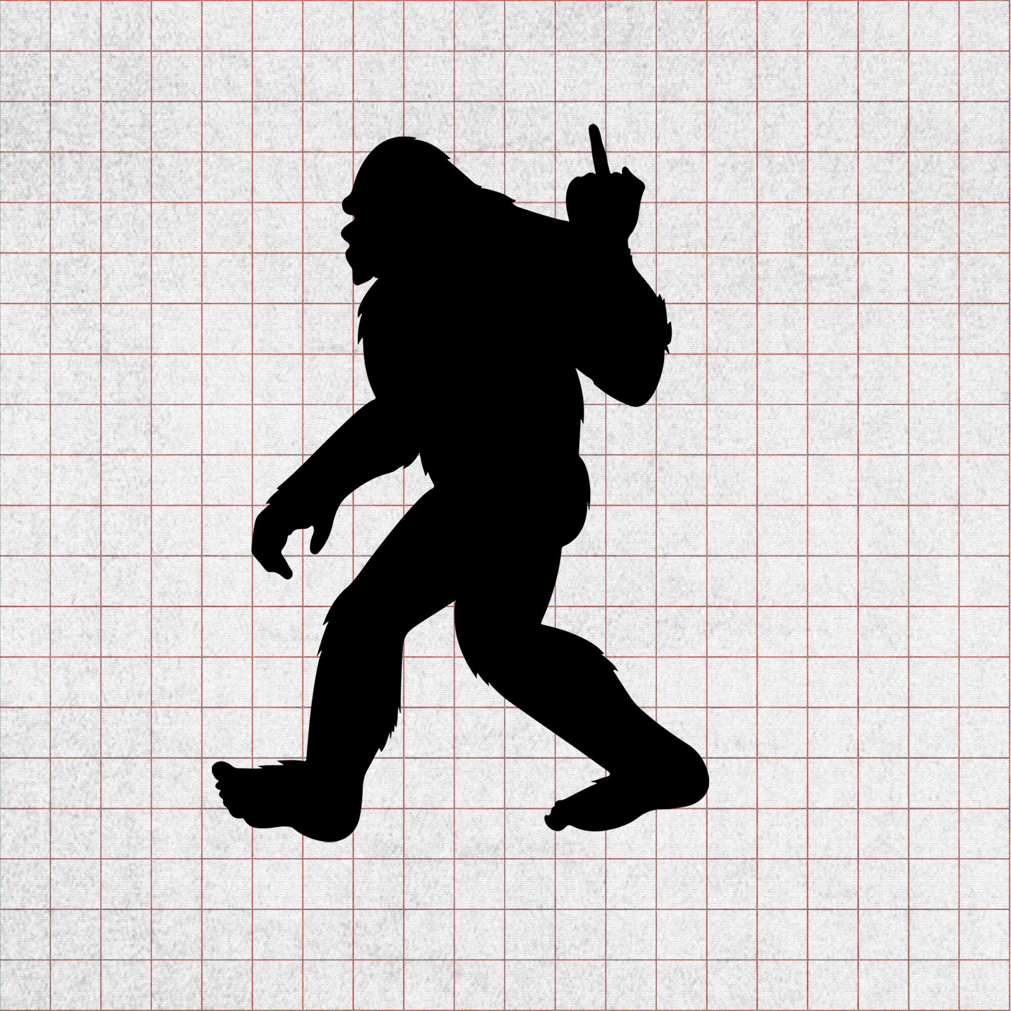 Sasquatch Bigfoot Middle Finger Vinyl Decal - Etsy