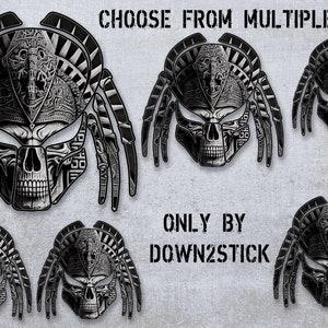 Predator Aztec Warrior, Aztec Skull Predator Helm Sticker, Aztec ...