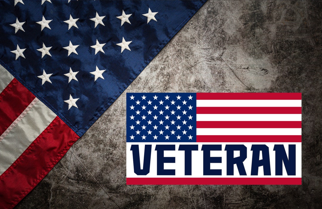 Veteran American Flag Sticker Pack, Military Vet Decal, American Flag ...
