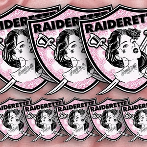 Raiderette Bandana Vinyl Sticker, Female Las Vegas Raider Fan Decal ...