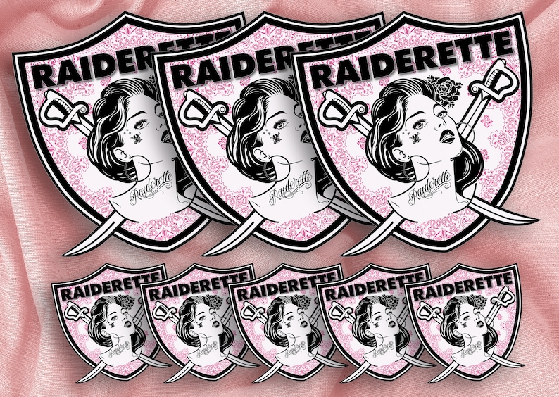 Raiderette Bandana Vinyl Sticker, Female Las Vegas Raider Fan Decal ...