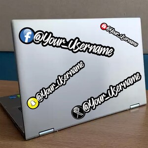 CUSTOM Social Media Decal Sticker Username, Brand, Social Media Logo ...