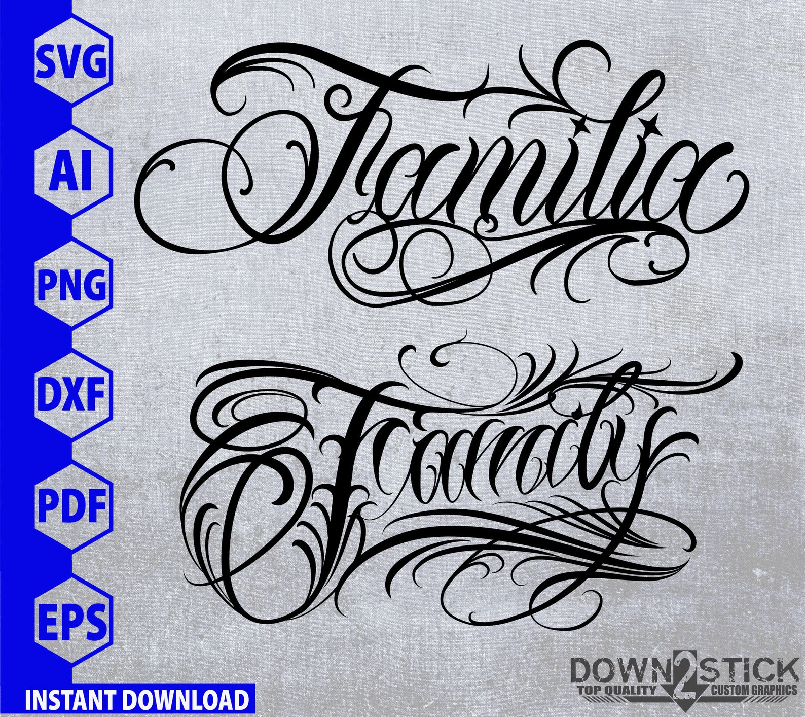 Familia Silhouette SVG / Familia Svg / Gangster Script Svg / Familia ...