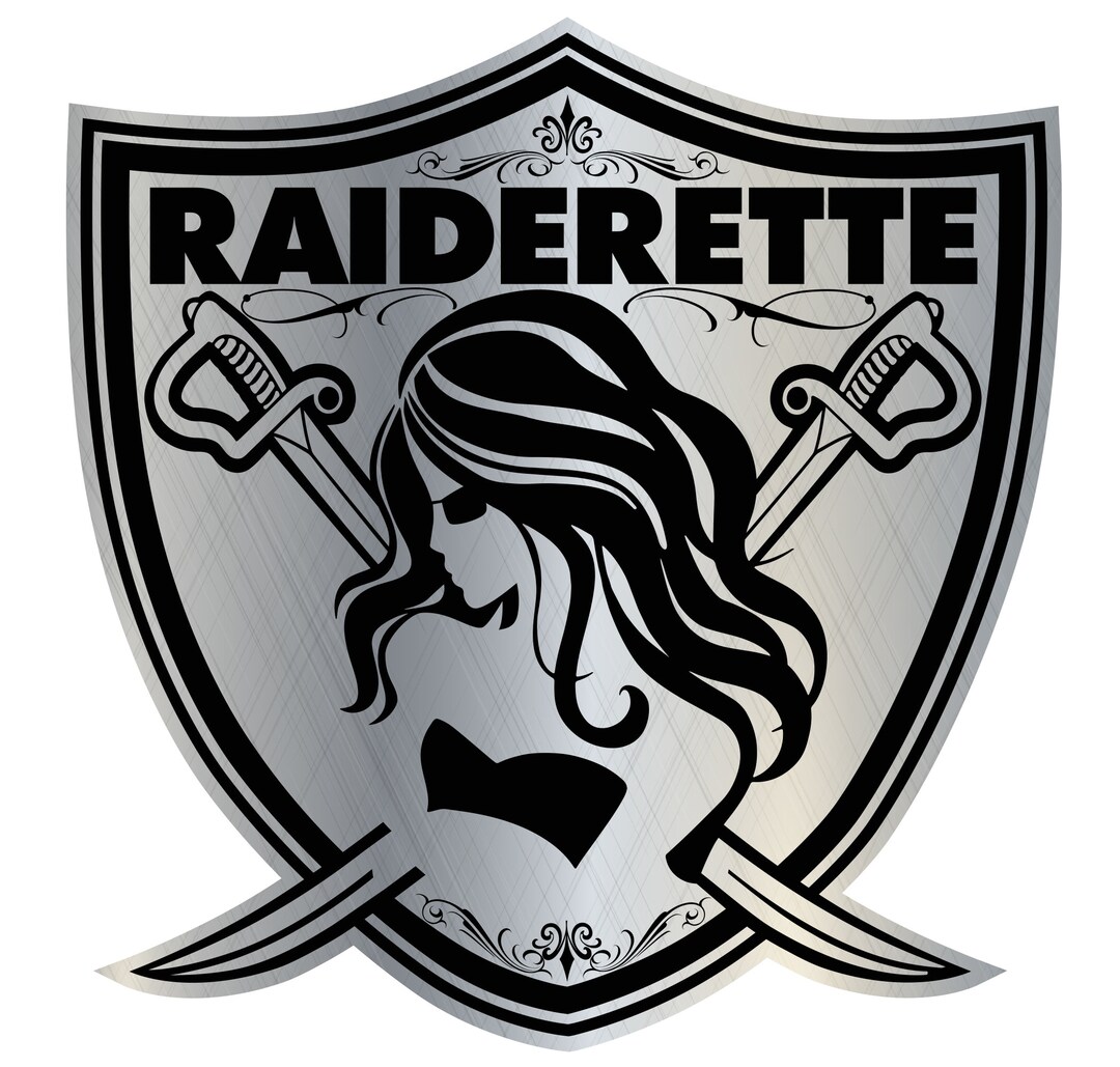 Raiderette Sticker Metal Filagree Shield-female Las Vegas Raider Fan ...