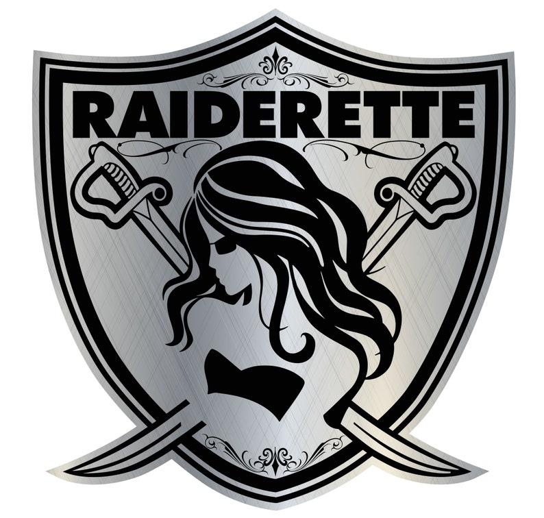 Raiderette Sticker Metal Filagree Shield-female Las Vegas - Etsy