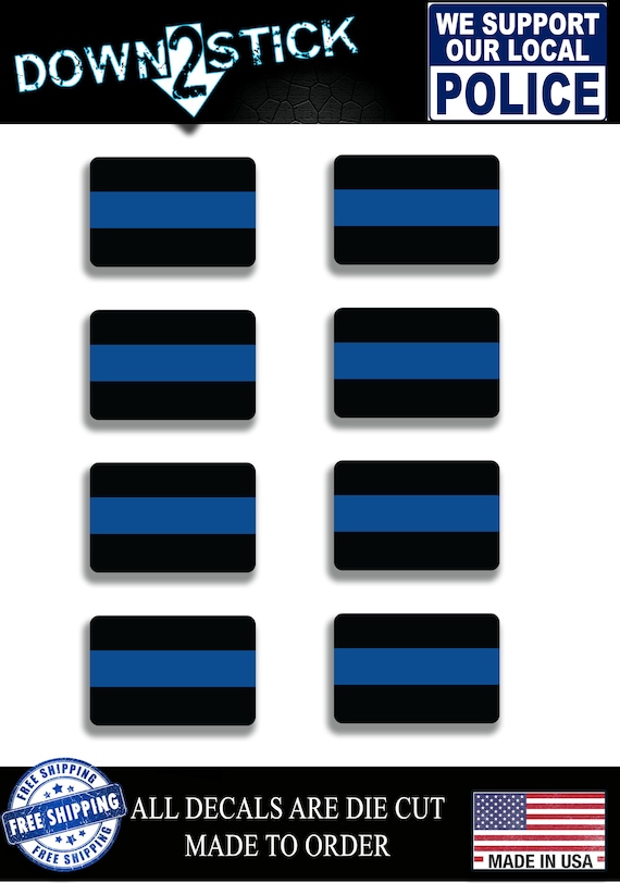 8x Thin Blue Line Mini Sticker Decals License Plate Car Police - Etsy