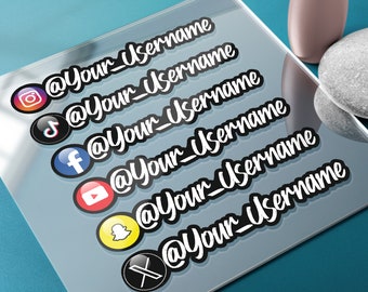 CUSTOM Social Media Decal Sticker - Username, Brand, Social Media Logo ...