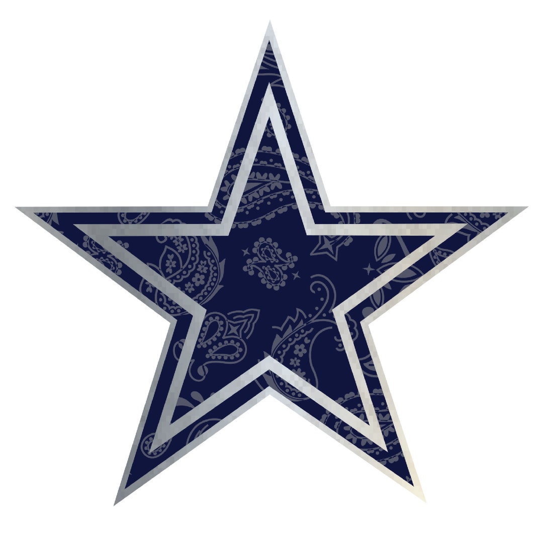Cowboys Blue Bandana Star, Weatherproof Vinyl Sticker - Etsy
