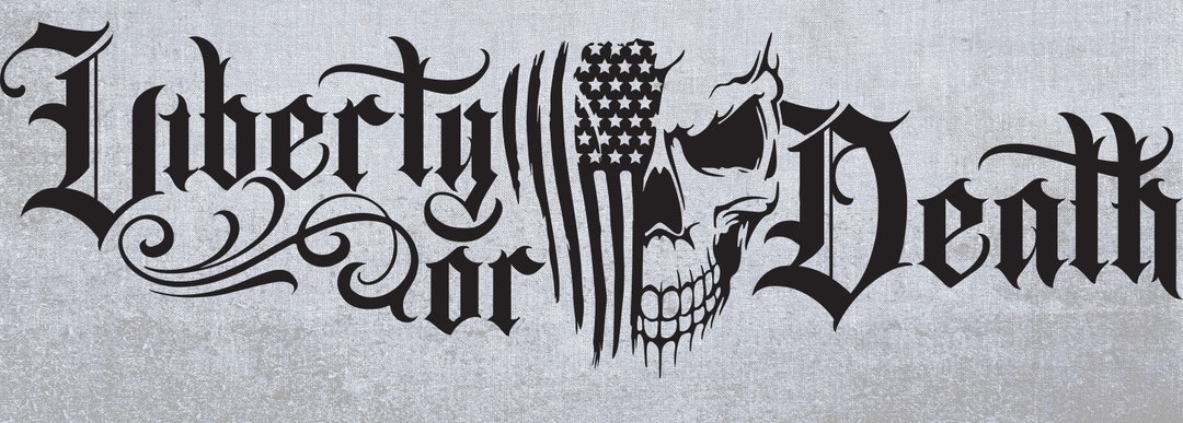 Liberty or Death, Skull Distressed Flag Decal, American Flag Sticker ...