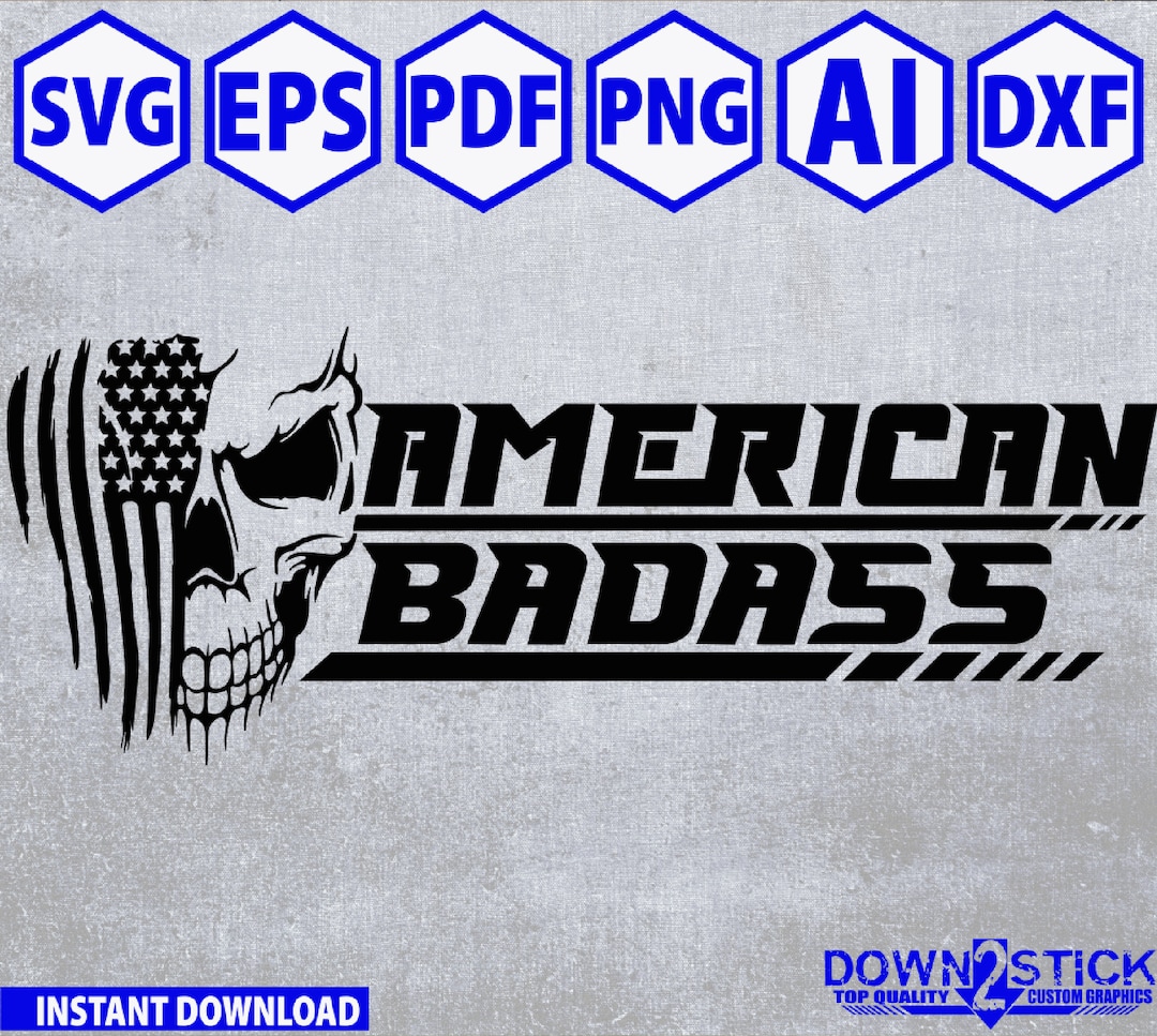 American Badass Skull, Skull Flag, 1776 Svg, Dxf, Png, Pdf, Ai, and ...