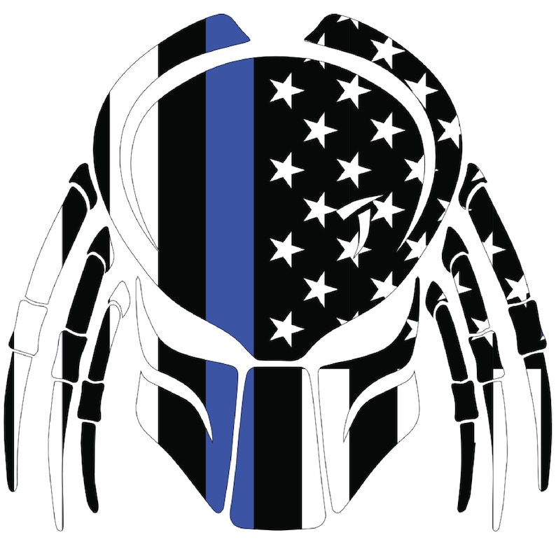Predator American Flag Thin Blue Line Police Support - Etsy