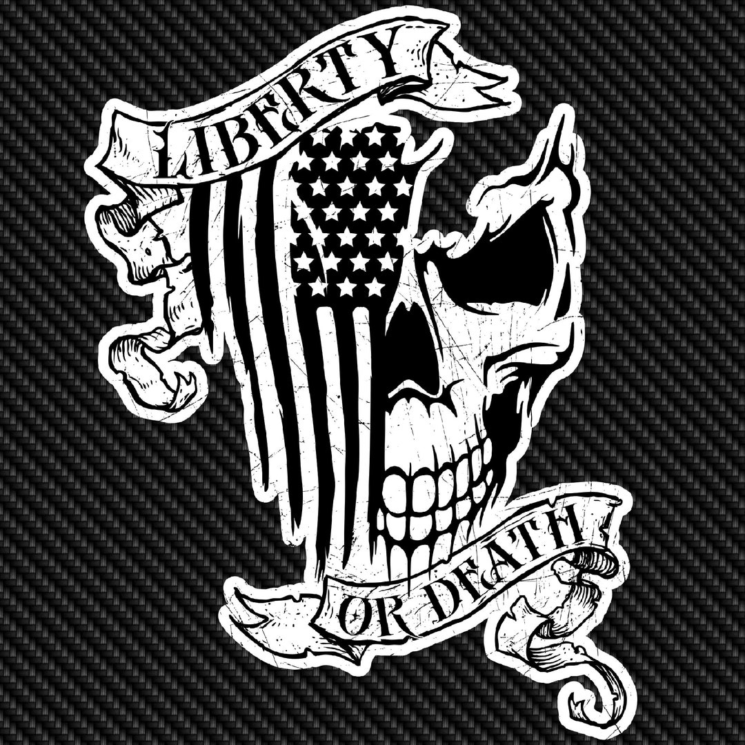 Liberty or Death American Flag Skull Sticker|skull| 2A Decal, Patriotic ...