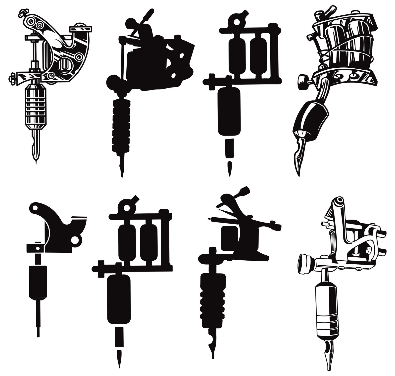 Tattoo Machines Bundle Tattoo Designs for Engraving Vinyl - Etsy