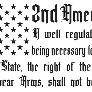 American Flag 2ND Amendment Vinyl USA Decal Sticker Truck Window ...
