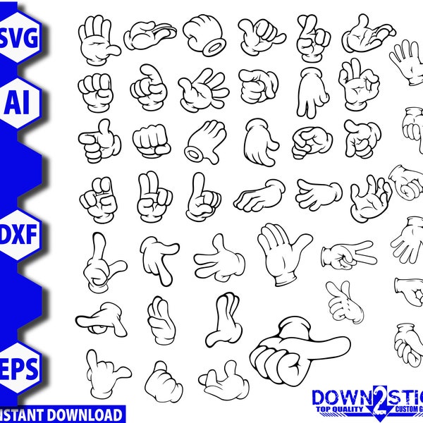 Cartoon White Gloves - Etsy