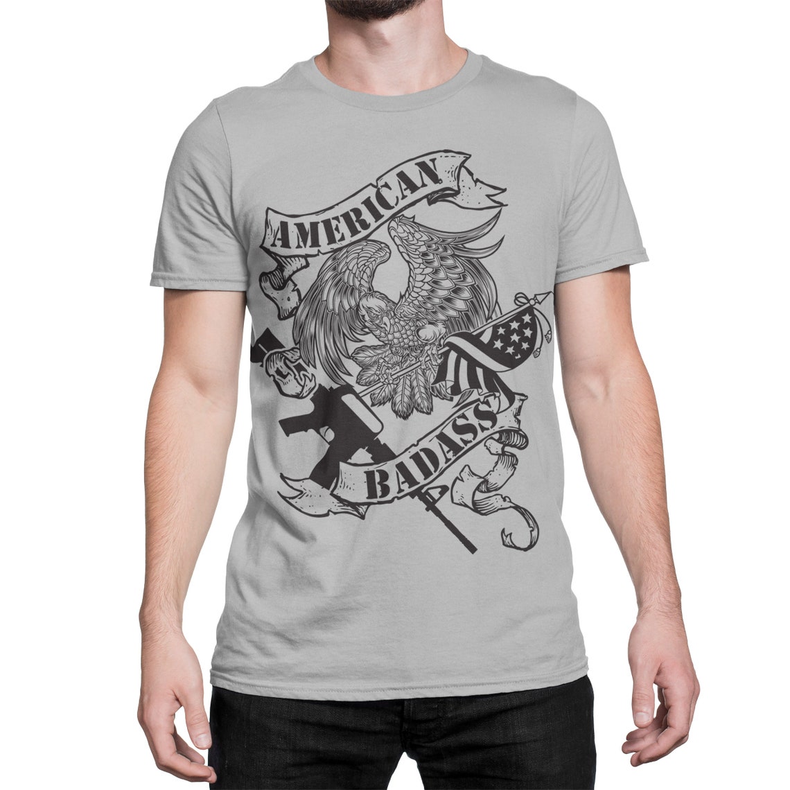 American Badass, American Eagle, US Flag Rifle, Svg-dxf-pdf-png - Etsy