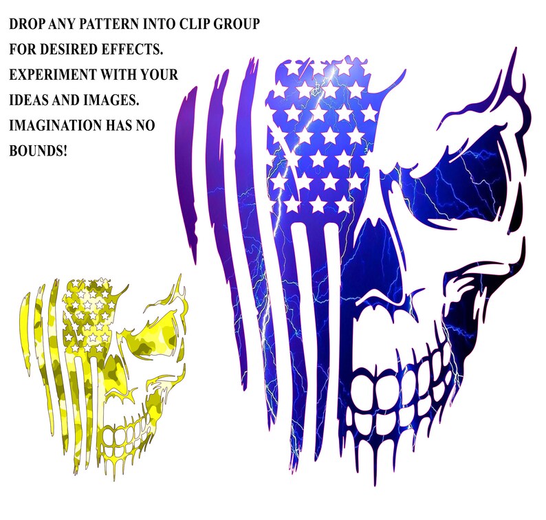 USA Skull Flag Tattered Distressed Decal American Flag Skull, Roland BN ...