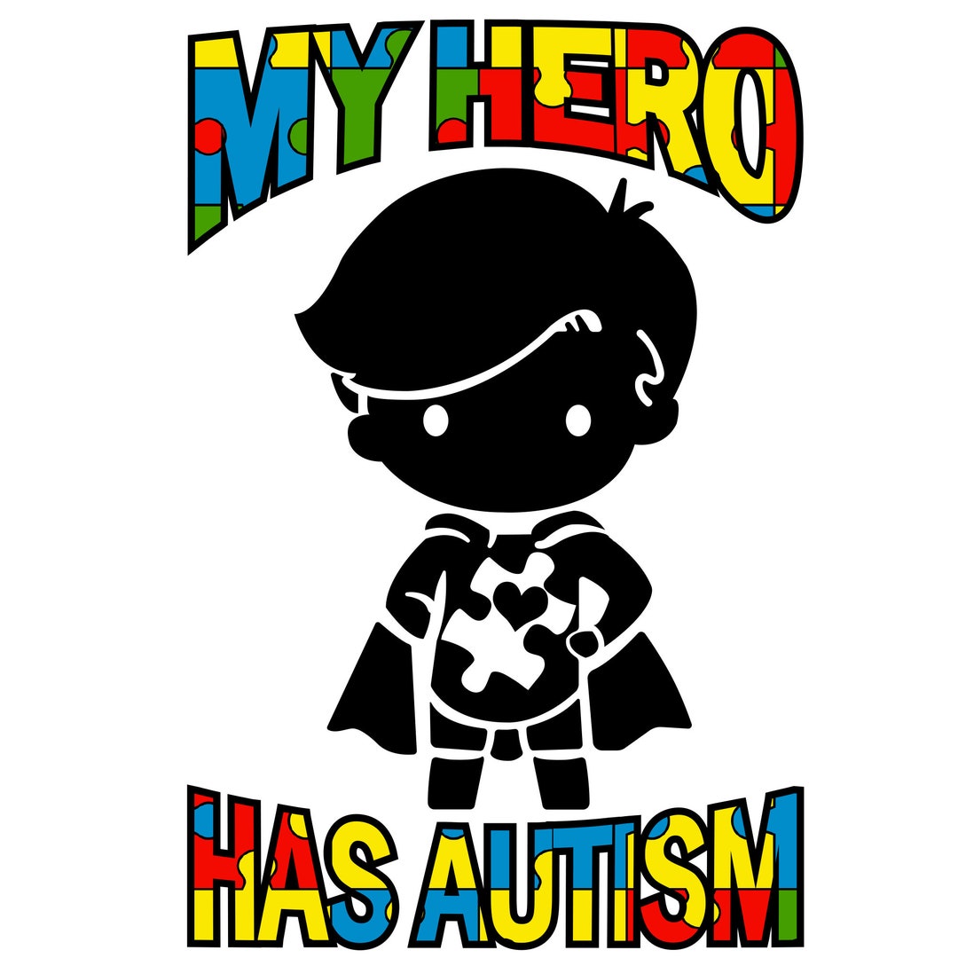 Autism Awareness Sticker, My Hero Has Autism, Autism Support Decal ...