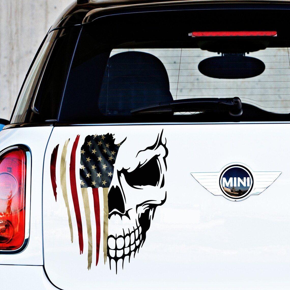 USA Skull Flag Color Distressed Decal Sticker Vinyl Graphic - Etsy